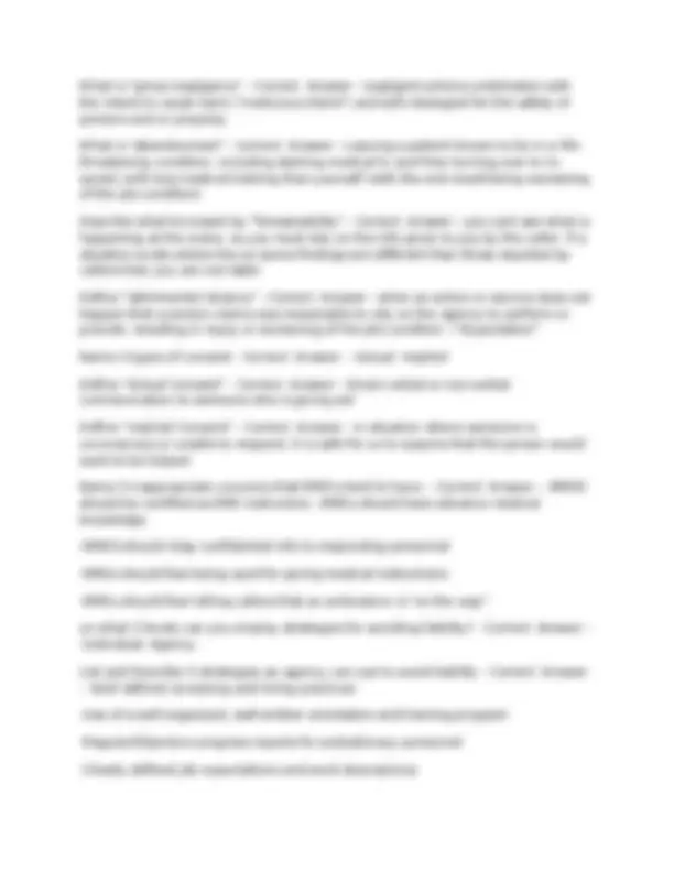 EMD STUDY GUIDE EXAM WITH CORRECT ANSWERS.docx | Exams Nursing | Docsity