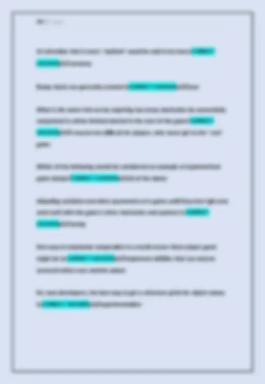 Game Design EOPA 2025 Final Exam Questions and Answers | Exams ...