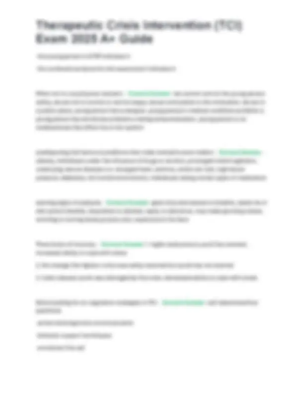 Therapeutic Crisis Intervention (TCI) Exam Guide 2025: Key Concepts and ...