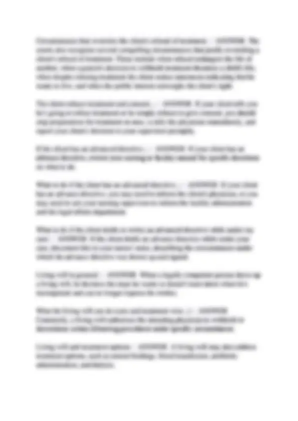 Advanced Directives and Client Rights: Exam Study Guide | Exams Nursing ...
