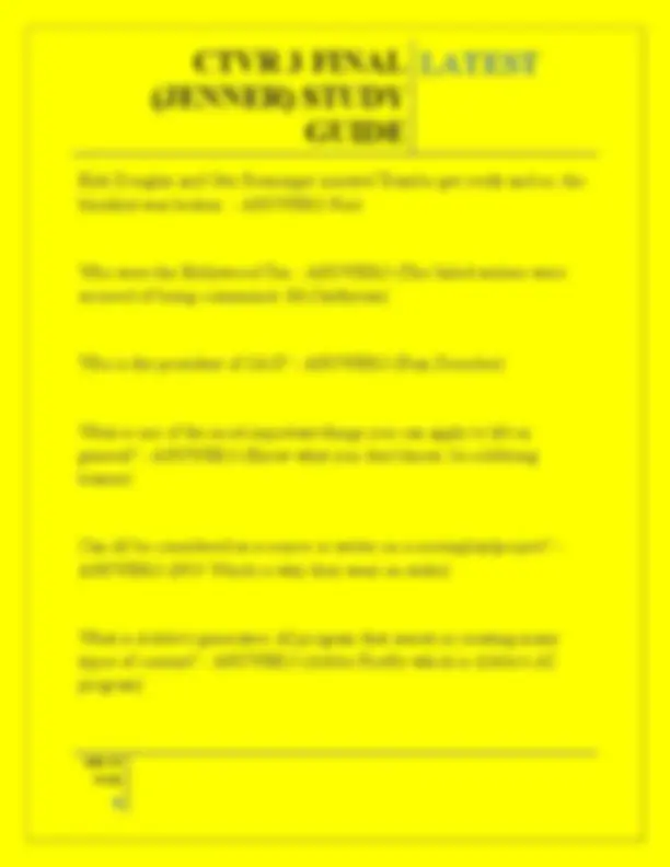 CTVR 3 Final Exam Study Guide: Key Concepts and Answers | Exams Art ...