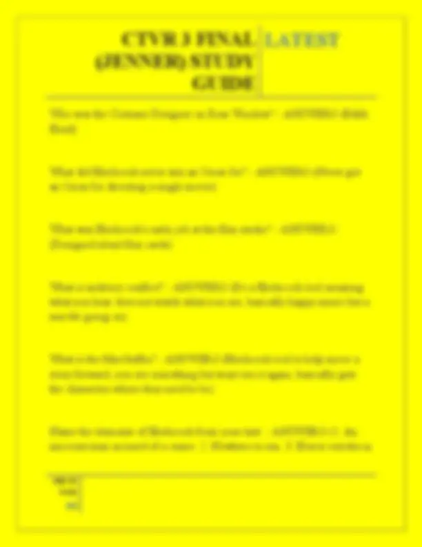 CTVR 3 Final Exam Study Guide: Key Concepts and Answers | Exams Art ...