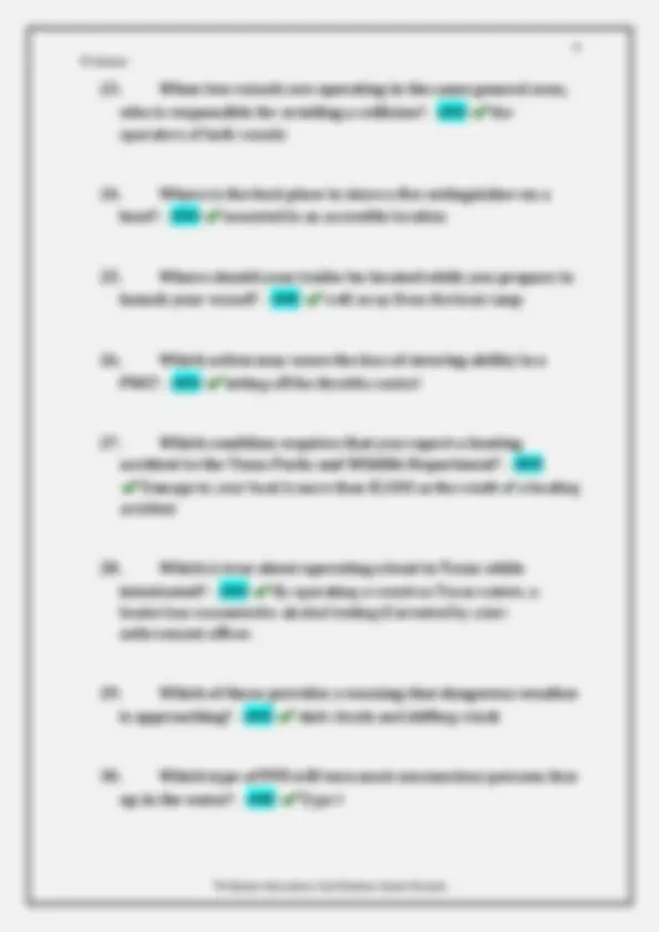 TX Boater Education Certification Exam Review: Q&A for Boating Safety ...