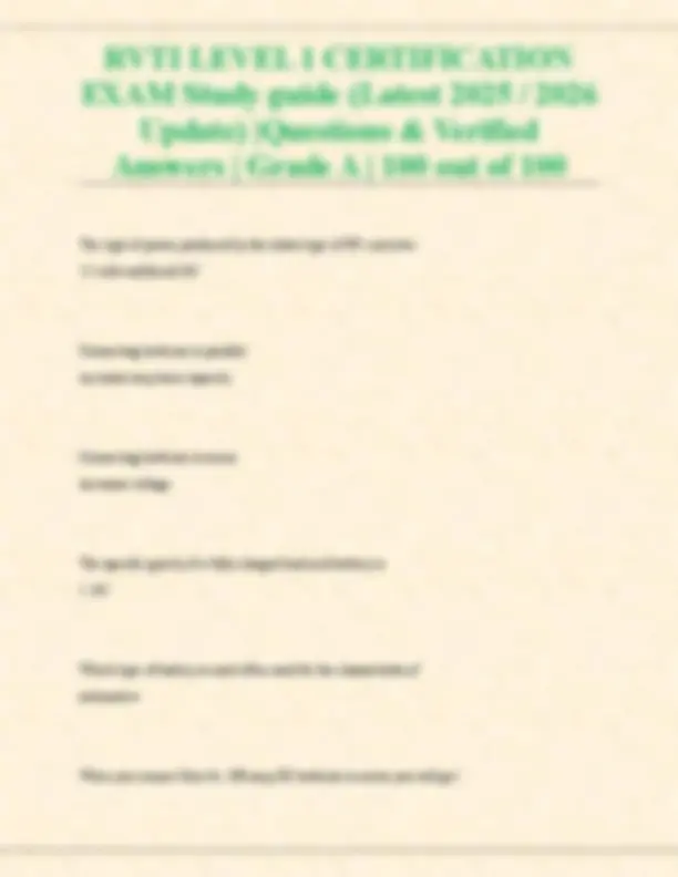 RVTI Level 1 Certification Exam Study Guide: Questions and Answers ...