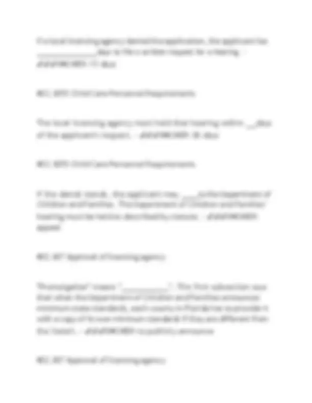 Child Care Facility Rules and Regulations Exam Study Guide 2025 | Exams ...