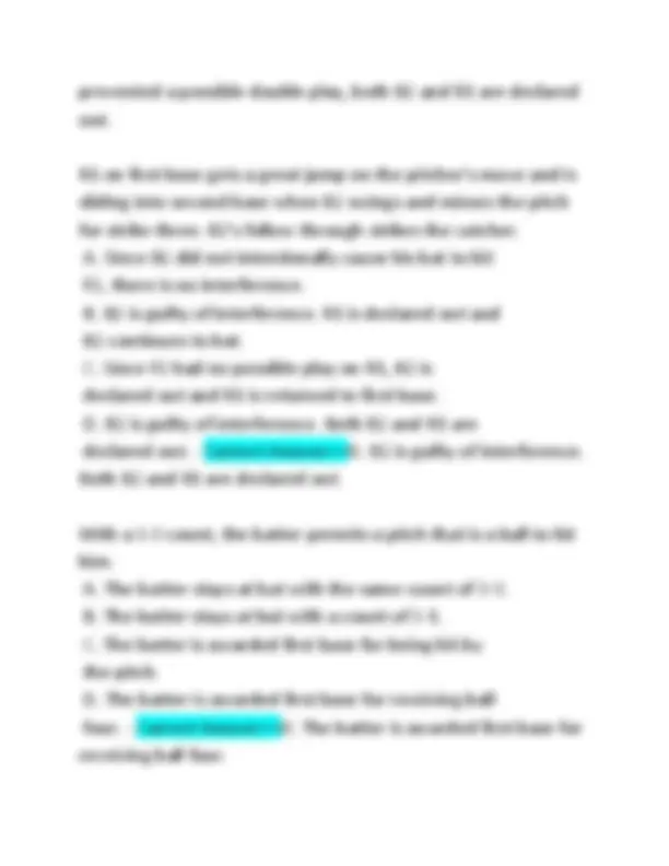 NFHS Baseball Rules Latest 2025 2026 Exam Questions And Correct Answers ...