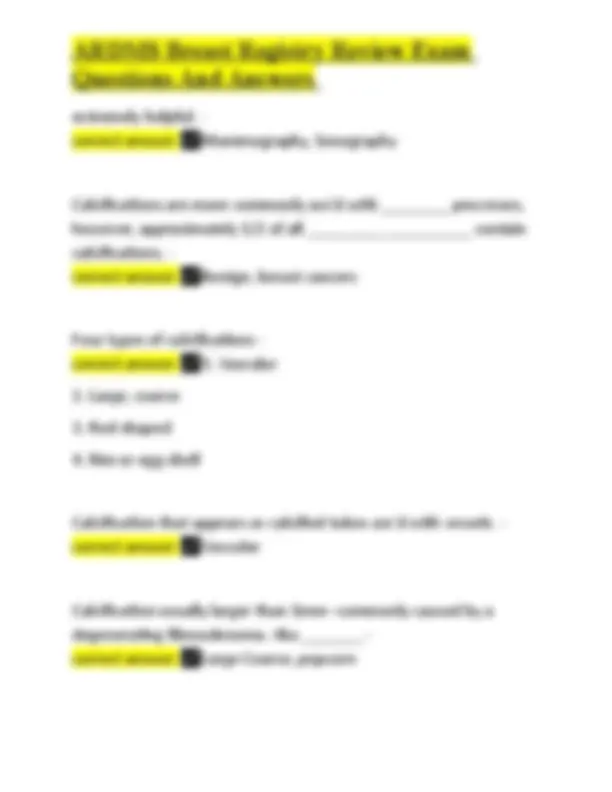 ARDMS Breast Registry Review Exam Questions And Answers. | Exams ...