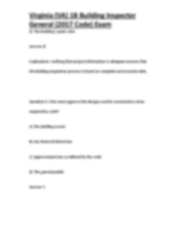 Virginia Building Inspector Exam Questions and Answers (2017 Code ...