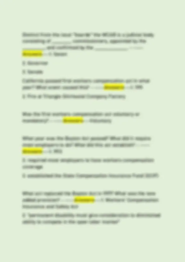 California QME Exam Study Guide: Workers' Compensation | Exams Nursing ...