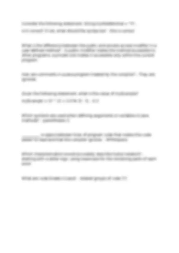 Java Programming Fundamentals: Test Questions and Answers | Exams ...