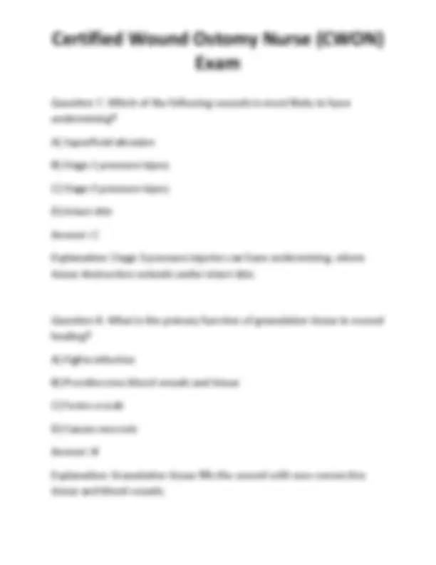 CWON Exam Practice Questions: Wound and Ostomy Care | Exams Technology ...