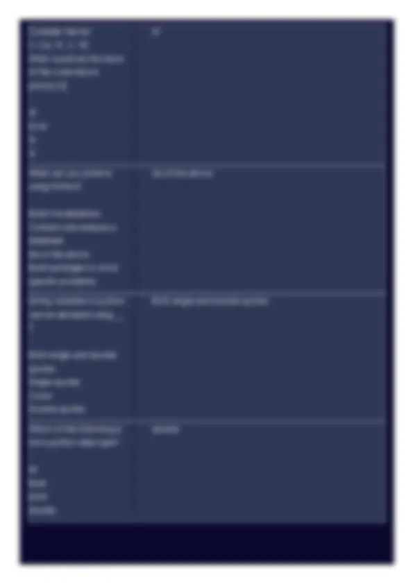 Python Programming Exam 1 Review: Questions and Solutions | Exams Business Administration | Docsity