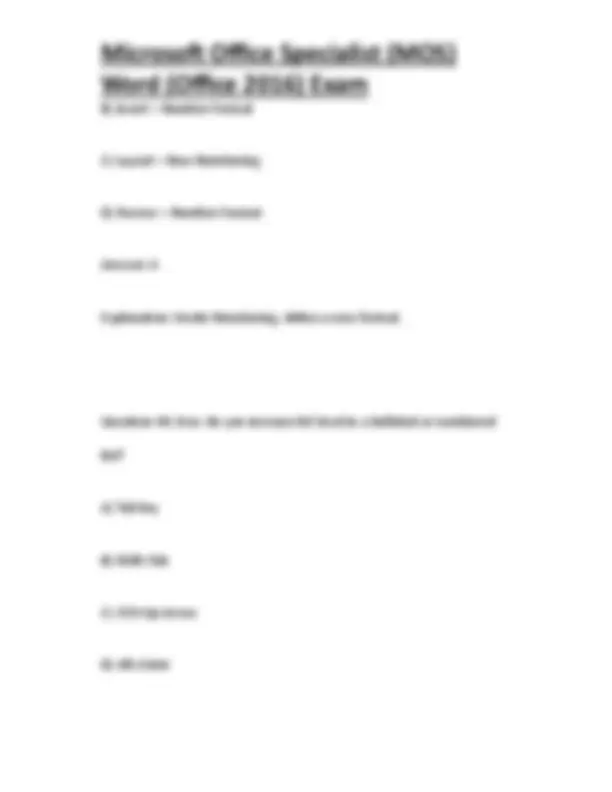 Microsoft Office Specialist (MOS) Word (Office 2016) Exam | Exams ...