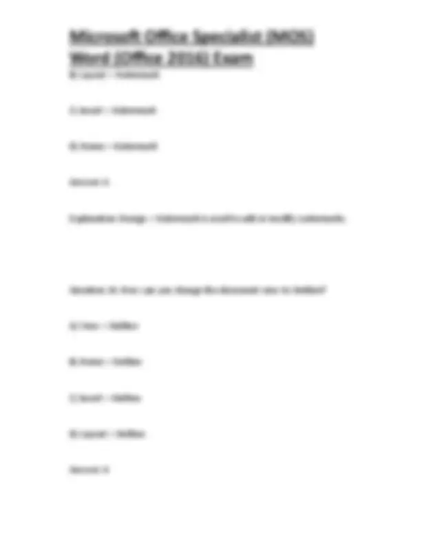 Microsoft Office Specialist (MOS) Word (Office 2016) Exam | Exams ...