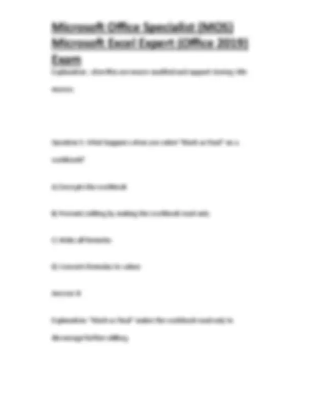 Microsoft Office Specialist (MOS) Microsoft Excel Expert (Office 2019 ...