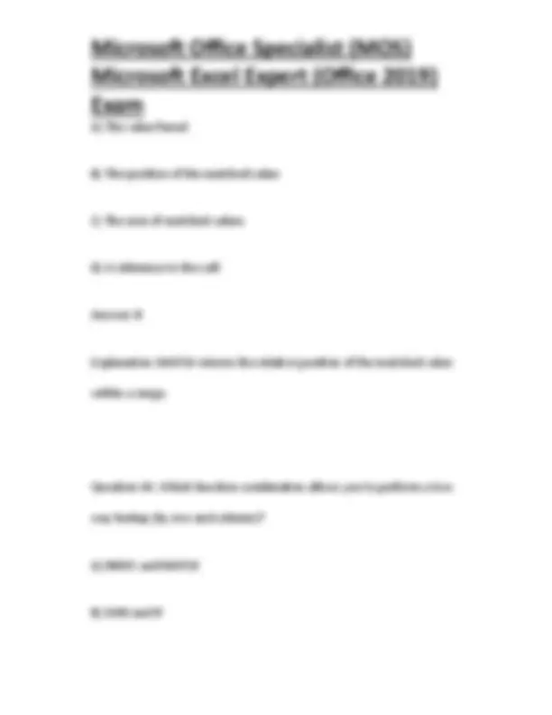 Microsoft Office Specialist (MOS) Microsoft Excel Expert (Office 2019 ...