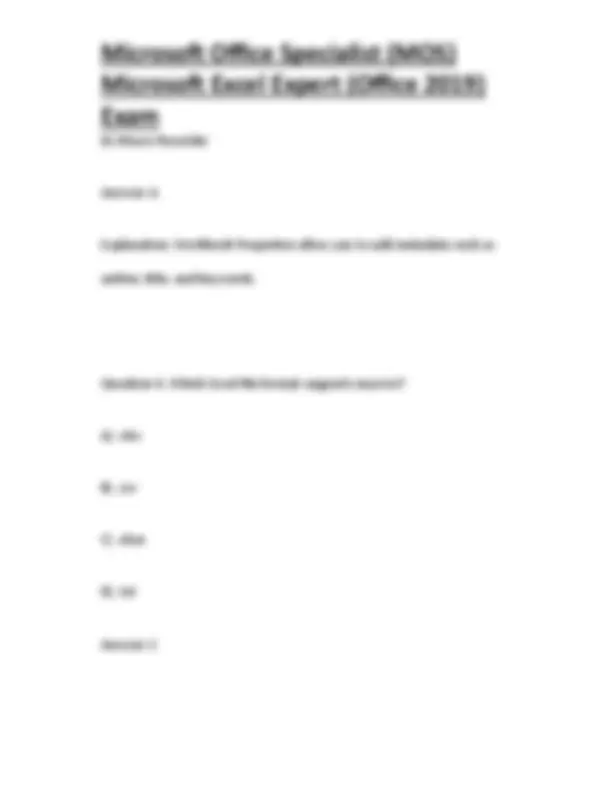 Microsoft Office Specialist (MOS) Microsoft Excel Expert (Office 2019 ...