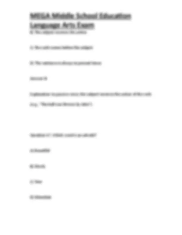 MEGA Middle School Education Language Arts Exam | Exams Technology ...