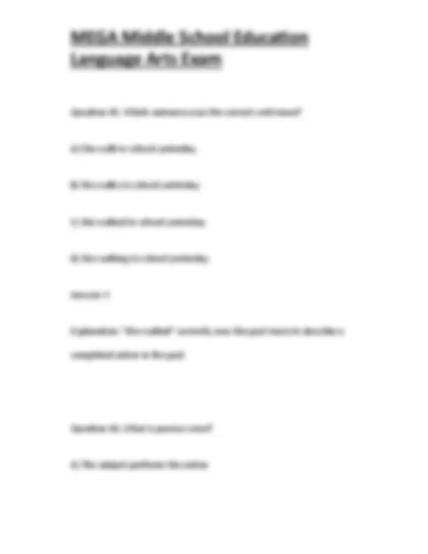 MEGA Middle School Education Language Arts Exam | Exams Technology ...