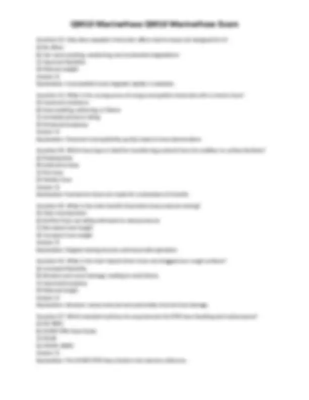 QM10 MarineHose QM10 MarineHose Exam | Exams Technology | Docsity