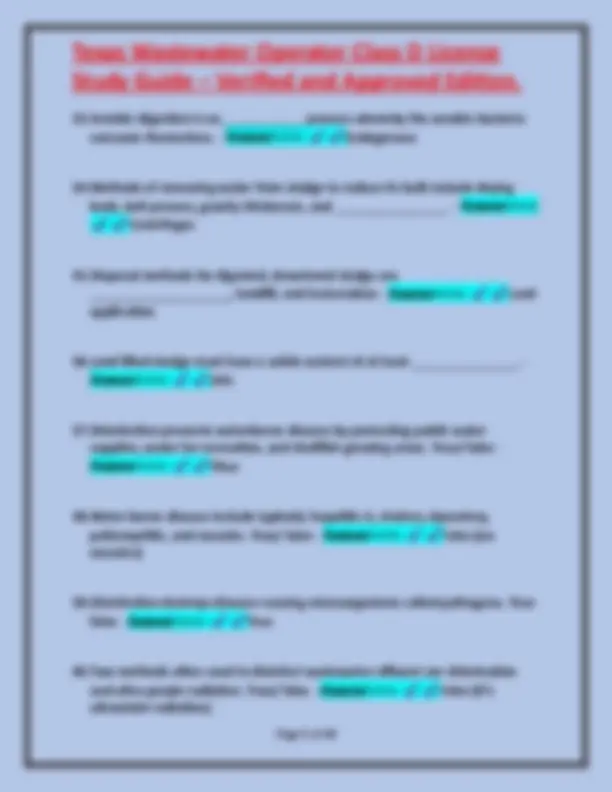 Texas Wastewater Operator Class D License Exam Study Guide | Exams ...
