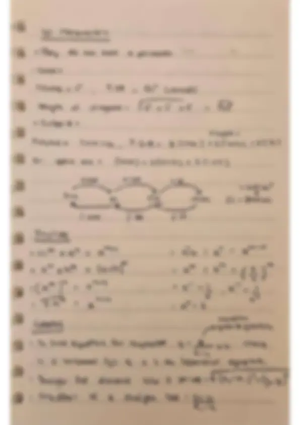 0580 igcse maths notes | Lecture notes Mathematics | Docsity