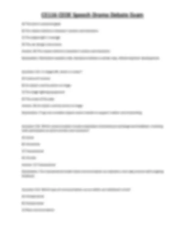 CE116 CEOE Speech Drama Debate Exam | Exams Technology | Docsity
