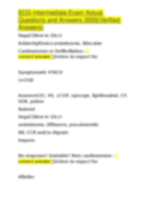 ECG Interpretation: Exam Questions and Answers | Exams Medicine | Docsity
