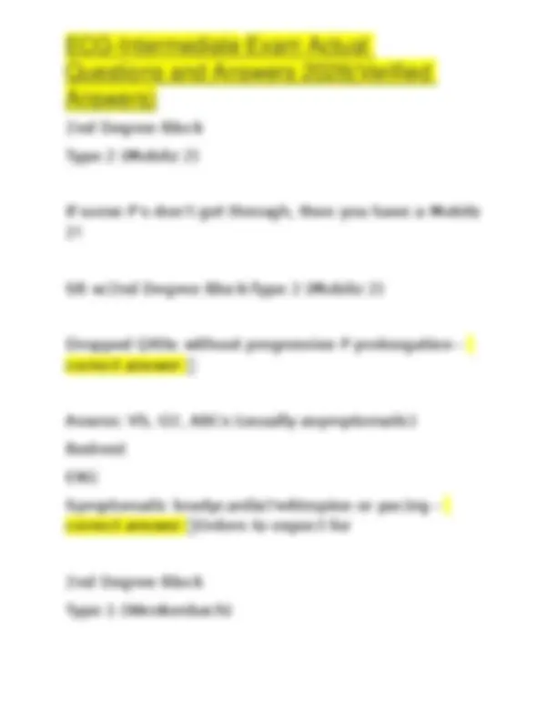 ECG Interpretation: Exam Questions and Answers | Exams Medicine | Docsity