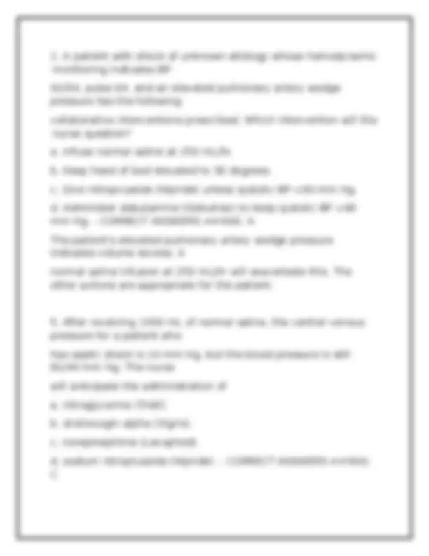 NCLEX Exam Questions: Sepsis and Shock with Verified Answers | Exams ...