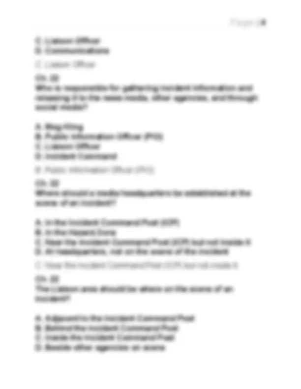 Firefighter II Exam Questions and Answers: Incident Command System | Exams Safety and Fire ...