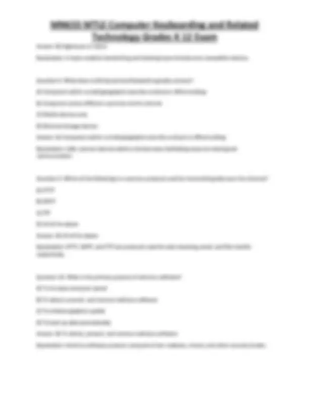 Computer Keyboarding and Related Technology Exam Questions for Grades K ...