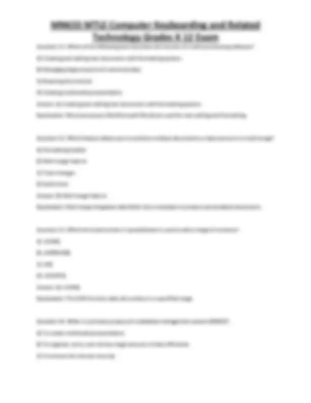 Computer Keyboarding and Related Technology Exam Questions for Grades K ...