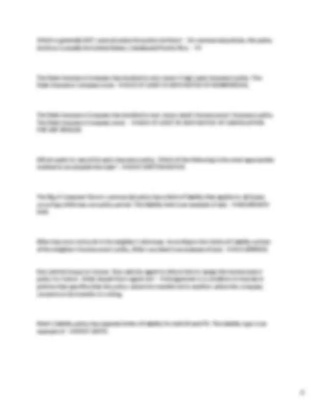 Texas Insurance License Exam Questions 2025 | Exams Business | Docsity