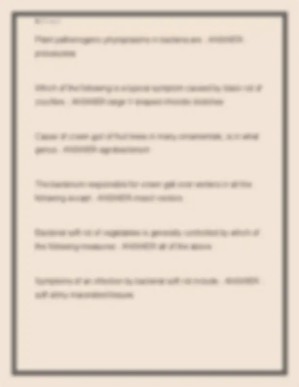 PCA PLANT PATHOGENS EXAM NEWEST 2025/2026 ACTUAL EXAM WITH COMPLETE ...