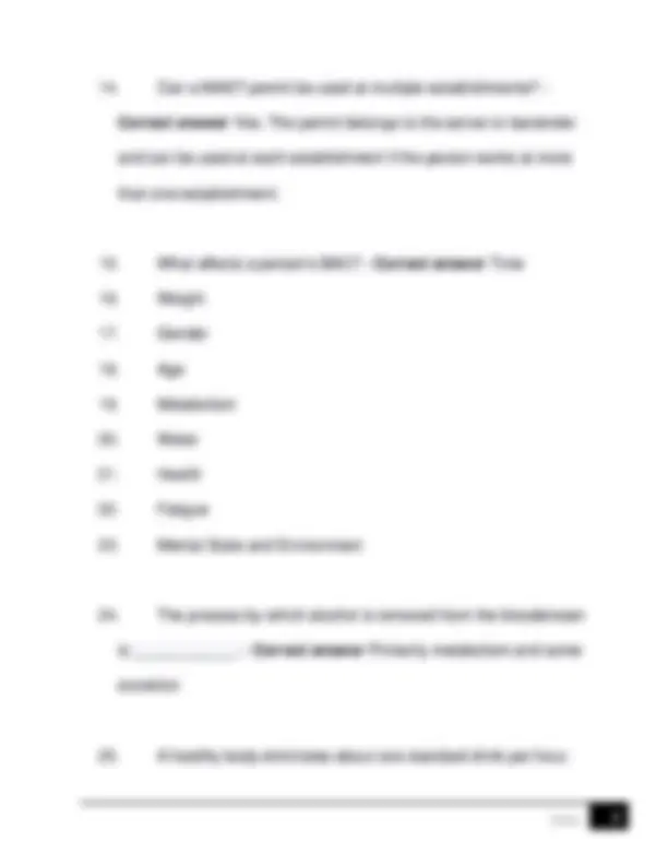 Washington MAST Exam Questions and Answers: Alcohol Server Training ...