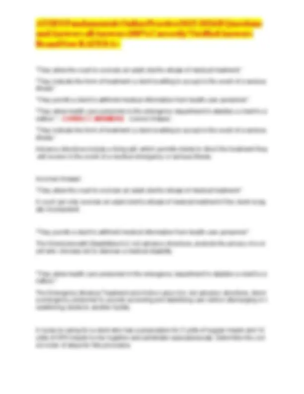 ATI RN Fundamentals Online Practice 2025/2026 B Questions & Answers 100 ...