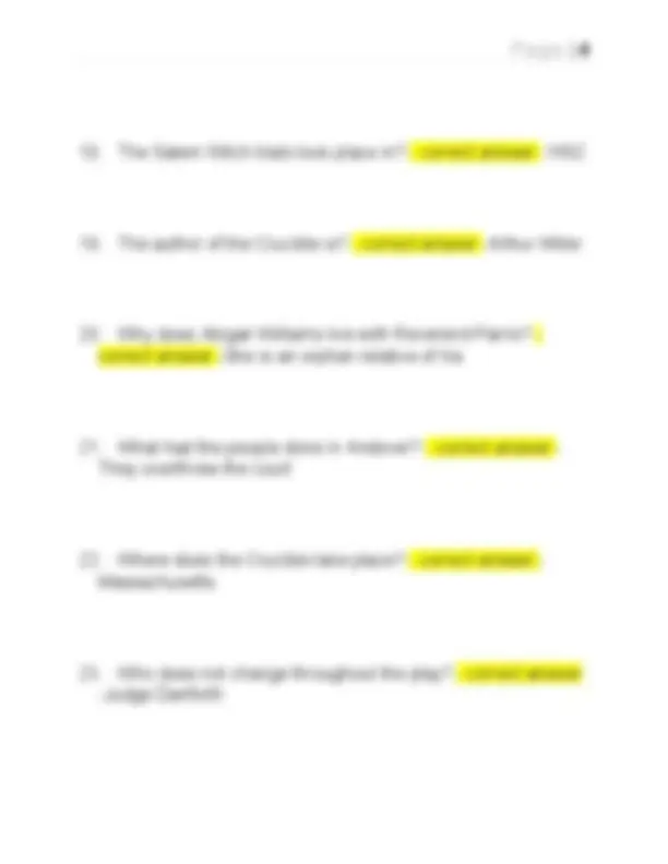The Crucible Test Review: Questions and Answers | Exams English ...