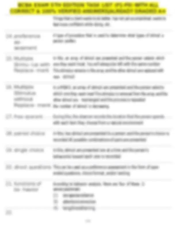 BCBA Exam 5th Edition Task List: Questions and Verified Answers | Exams ...