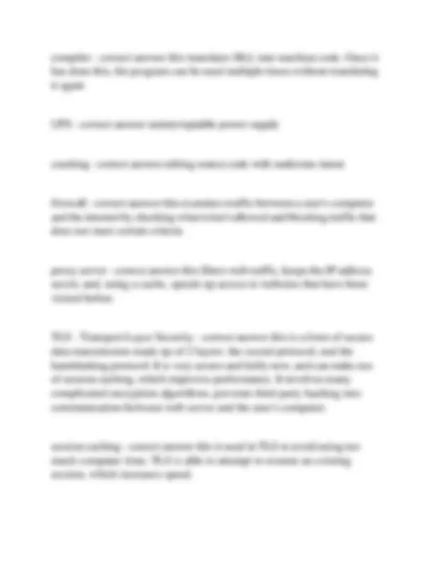 Key Computer Science Concepts and Definitions | Exams Internet and ...