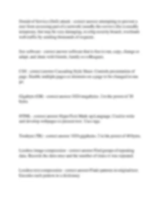 Key Computer Science Concepts and Definitions | Exams Internet and ...