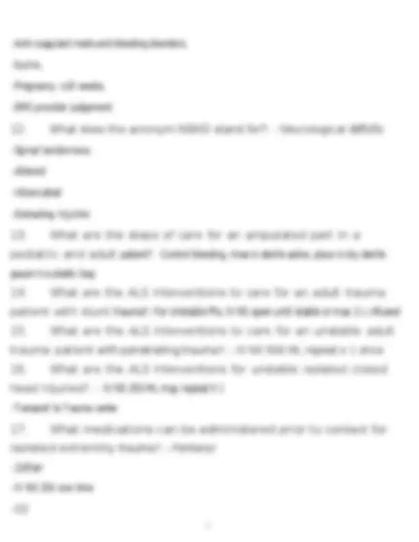 ICEMA Protocol Trauma Test Quiz: Revision Questions and Verified ...