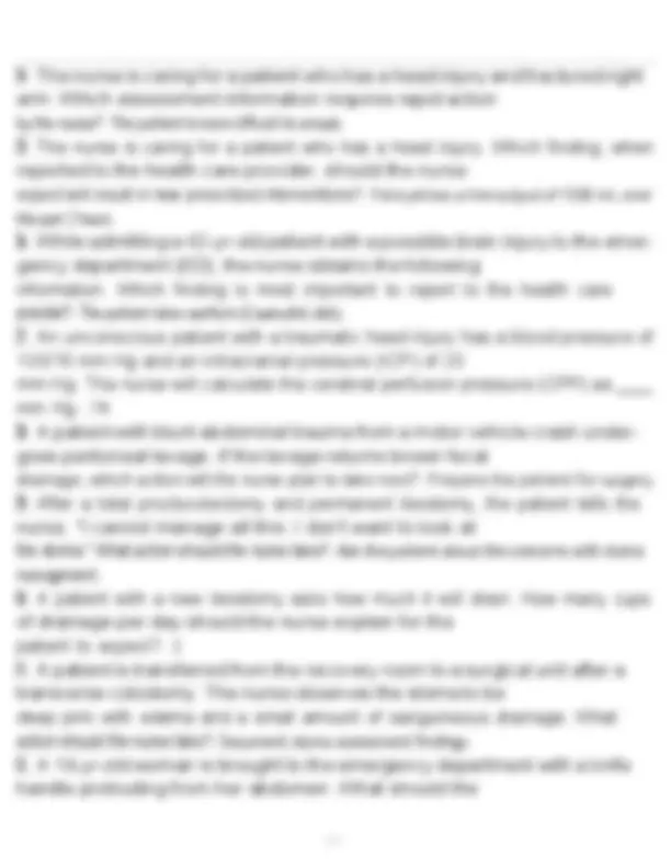 NUR 417 Med Surg Final Exam Practice Questions: Spinal Cord Injury and ...