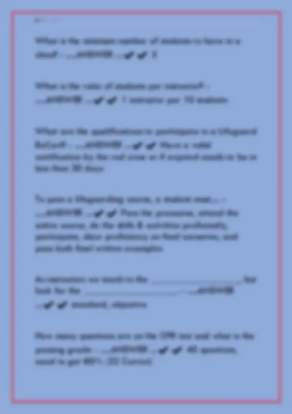 Lifeguard Instructor Written Exam 2025: Actual Test Questions ...
