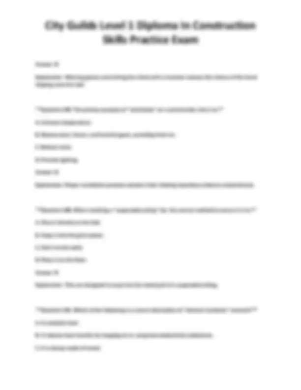 City Guilds Level 1 Diploma In Construction Skills Practice Exam ...