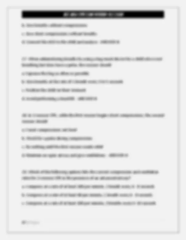 BLS AHA/CPR Exam Questions and Answers 2025/2026 | Exams Medicine | Docsity