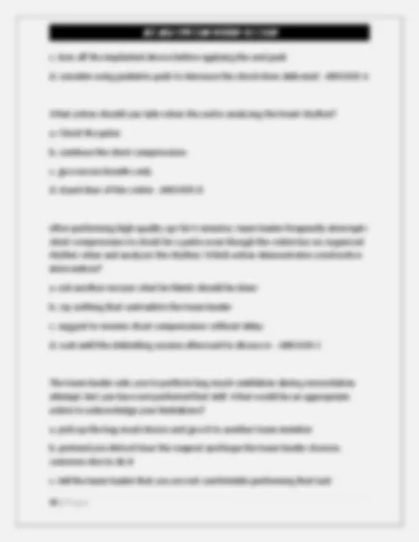 BLS AHA/CPR Exam Questions and Answers 2025/2026 | Exams Medicine | Docsity
