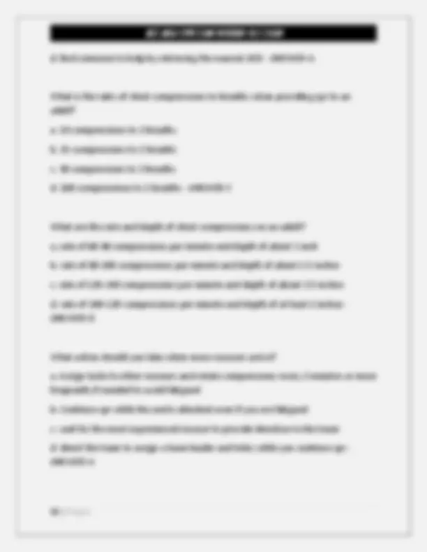 BLS AHA/CPR Exam Questions and Answers 2025/2026 | Exams Medicine | Docsity