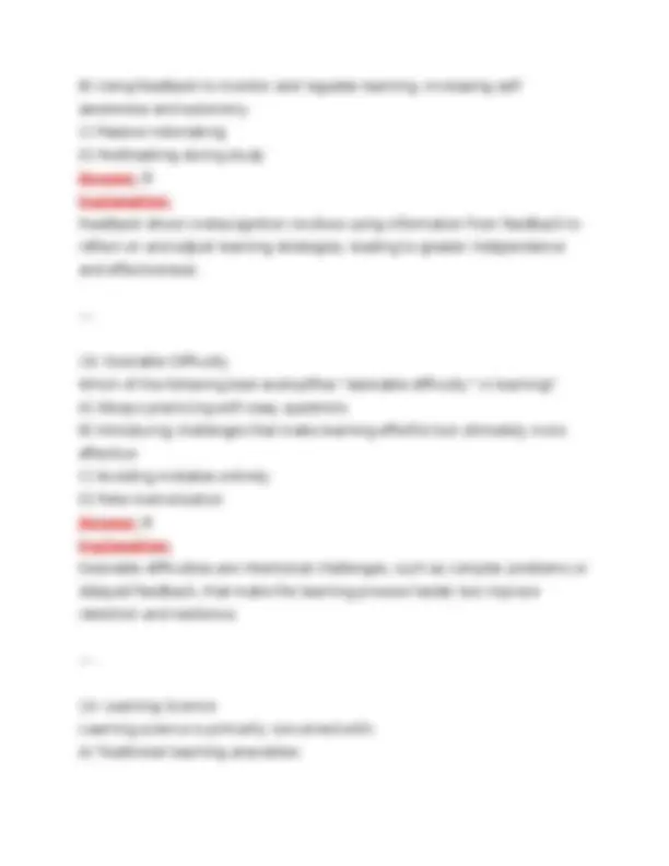 WGU D664 Learners and Learning Science Objective Assessment Exam (2025) | Actual Questions ...