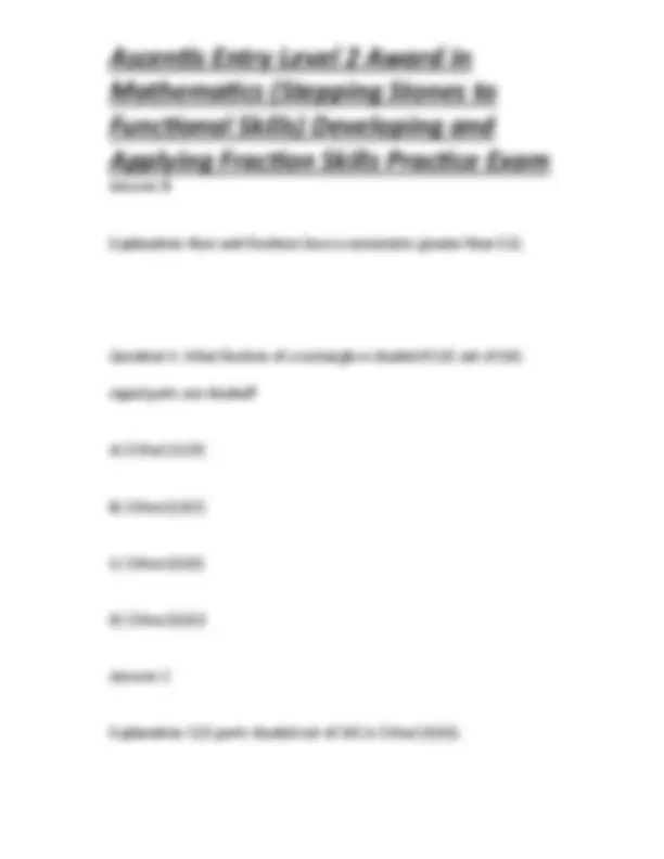 Ascentis Entry Level 2 Award in Mathematics (Stepping Stones to Functional Skills) Develop ...